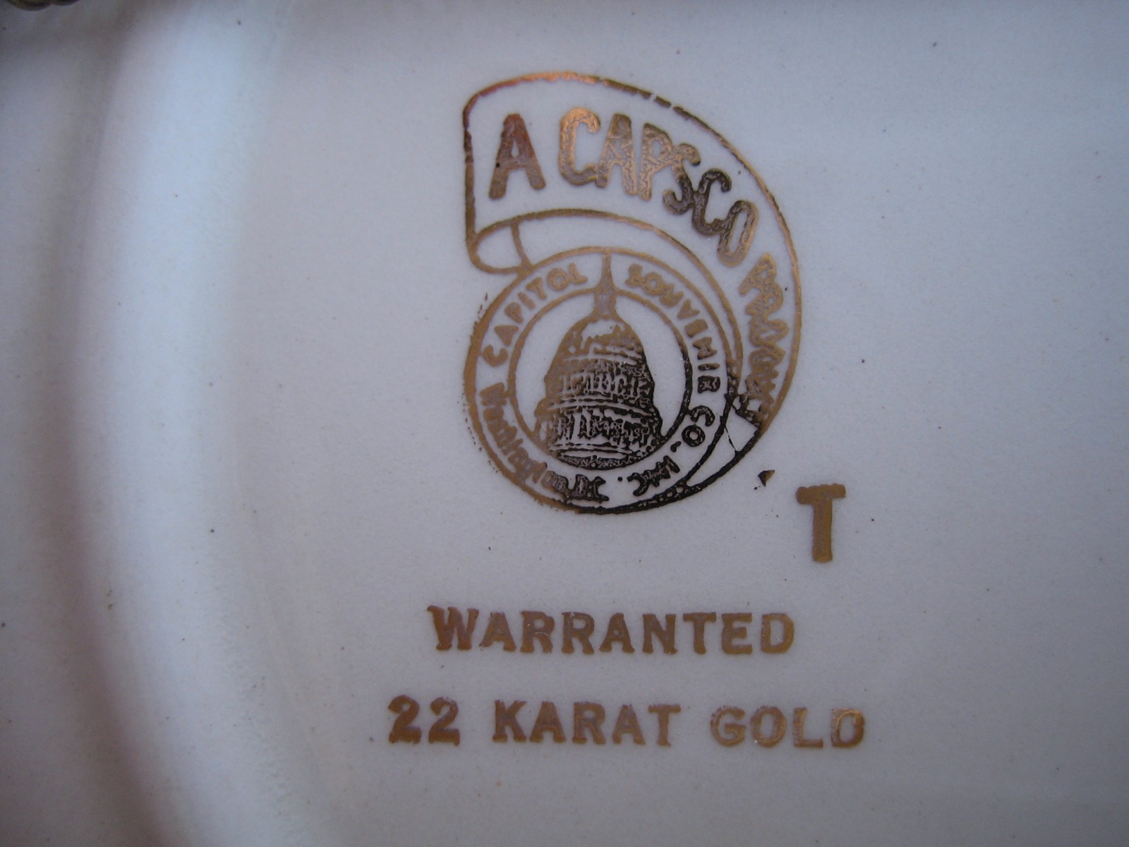 VTG George Washington & Martha Washington Plates 22k Gold Capsco ...