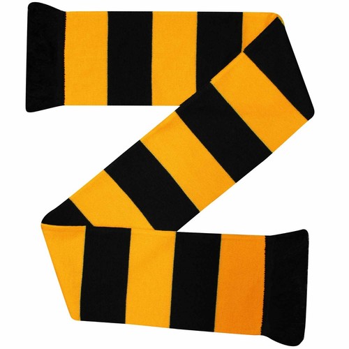 Wolves Football Fans Retro Black & Gold Match Day Knitted Scarf 100% ...