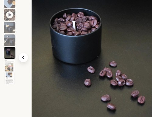 offee Scented Soy Candle in Black Jar, Realistic Coffee Bean W | eBay