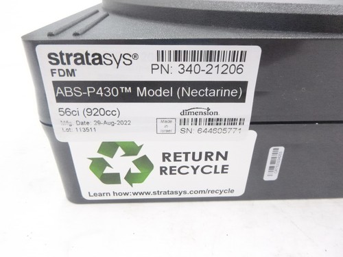 Stratasys FDM ABS-P430 Nectarine Filament Cartridge 340-21206 Elite ...