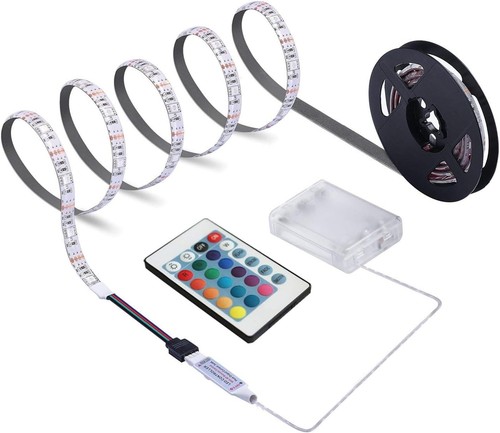 Battery Powered LED Strip Lights, 24-Keys Remote Controlled, DIY Indoor ...