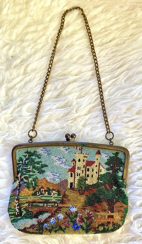 Victorian Vintage Micro Beaded Castle Scenic Purse Metal Frame | eBay