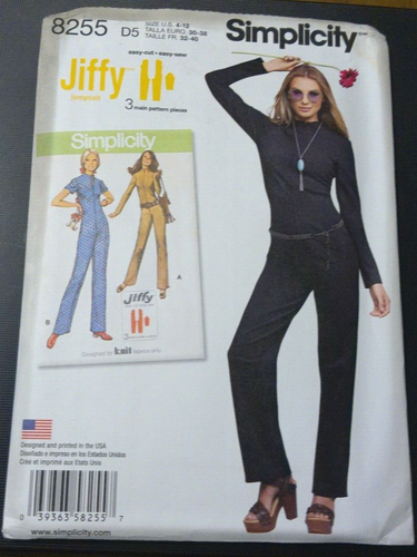 Simplicity Pattern 8255 Ms JIFFY Knit Jumpsuit w/Sleeve Opts ~ BoHo ...