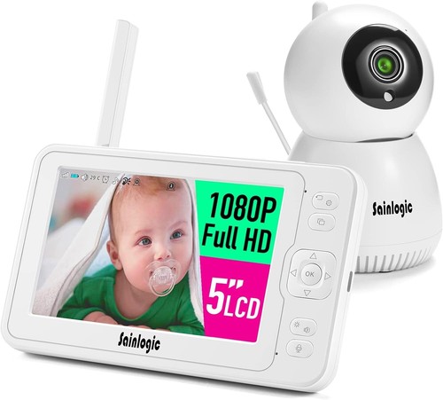 Sainlogic High Tech 5" LCD HD 1080P Night Vision Talk-Back Baby Monitor ...
