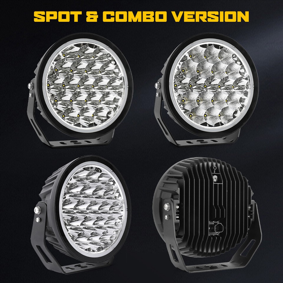 9INCH Round LED Driving Light Amber White DRL Spotlight Offroad For ...