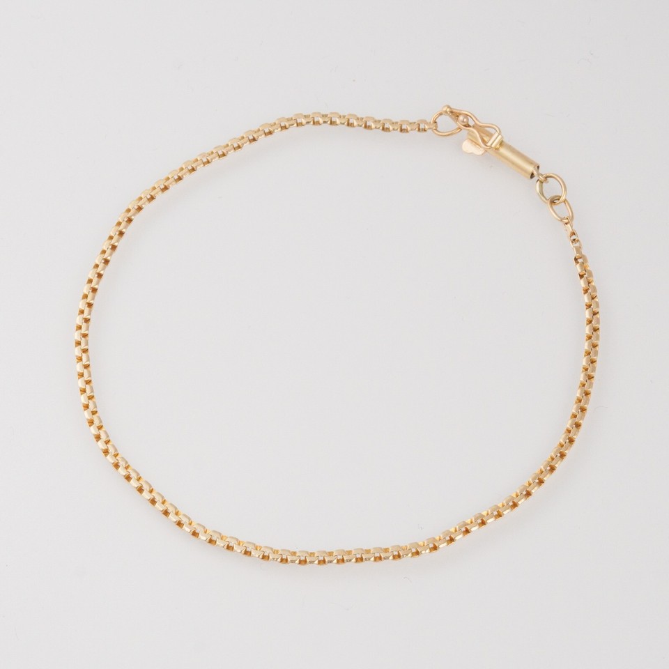 14K Yellow Gold Boston / C Link Chain Link Bracelet 7.25" Double Safety ...