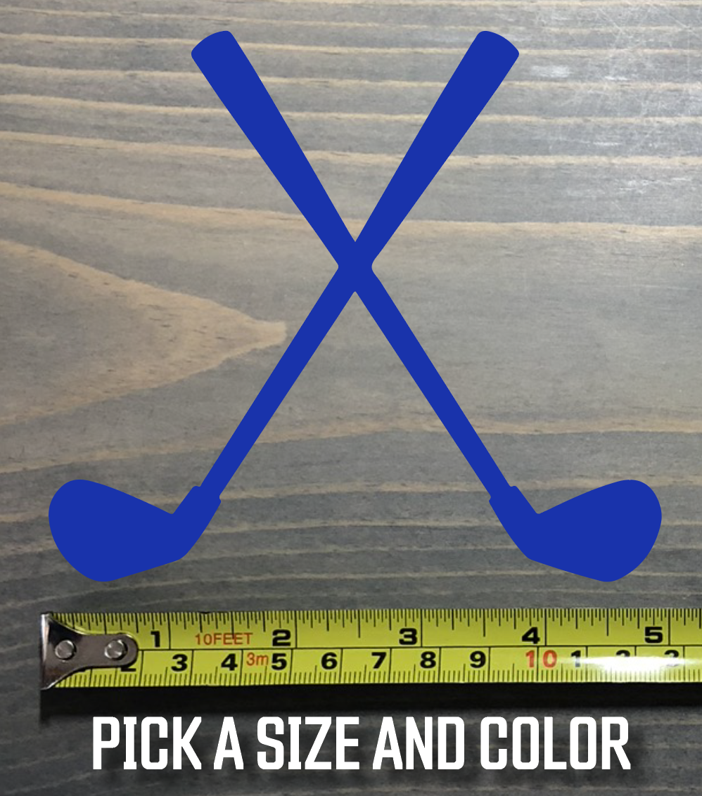 Golf Clubs Decal Sticker Crossed Ball Putter Driver Irons Tiger Balls ...