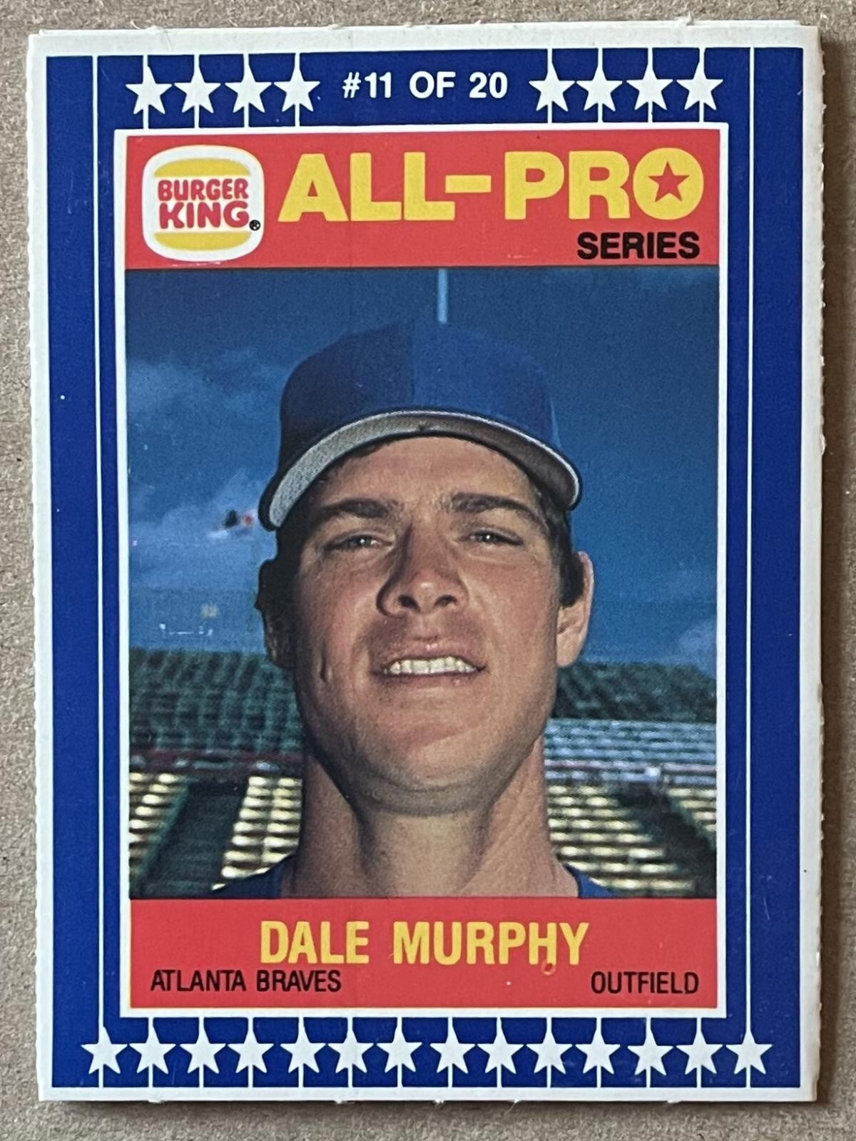 DALE MURPHY & REGGIE JACKSON SUPER RARE ! 1987 BURGER KING CARDS, WOW ...