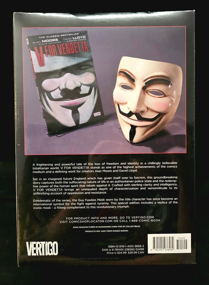 V For Vendetta Book And Mask Set DC Comics 9781401238582 | eBay