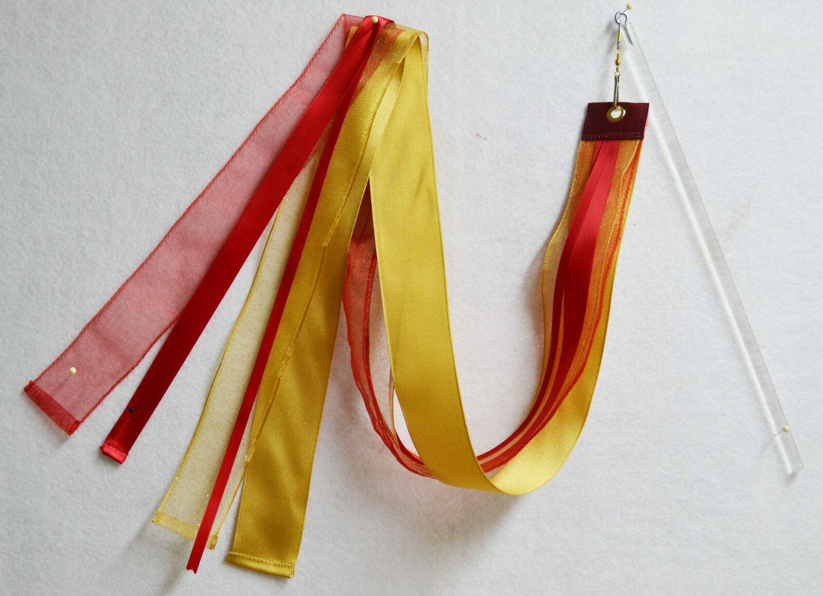 Child - Red/Gold Streamer w 12" Rod - Worship Dance Ribbon | eBay