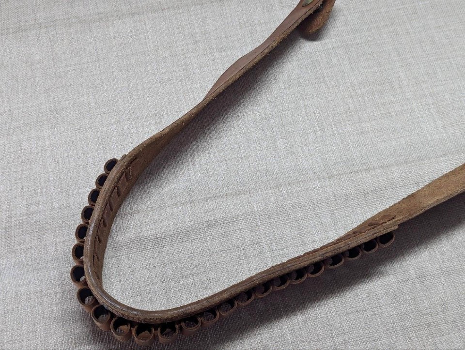 vintage BIANCHI buckle belt 32 ammo holster WESTERN cowhide leather B15 ...