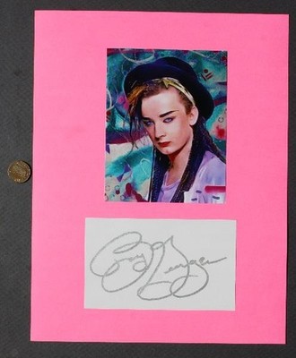 Culture Club lead singer Boy George signed / autographed card & photo ...