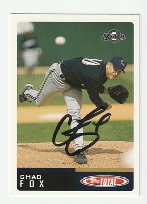 Chad Fox Signed 2002 Topps Total Card #959 Auto Milwaukee Brewers ...