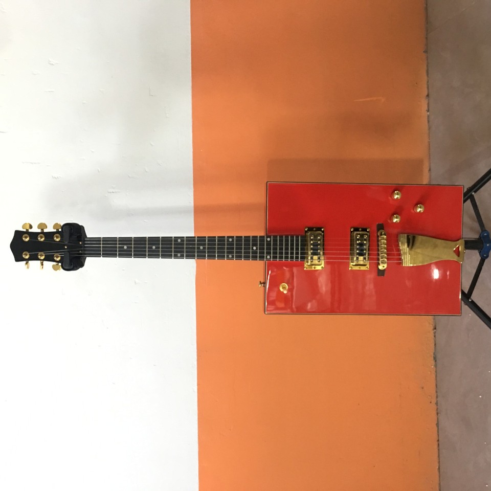 Red Rectangle Electric Guitar HH Pickups Gold Hardware Bo Diddley Free ...