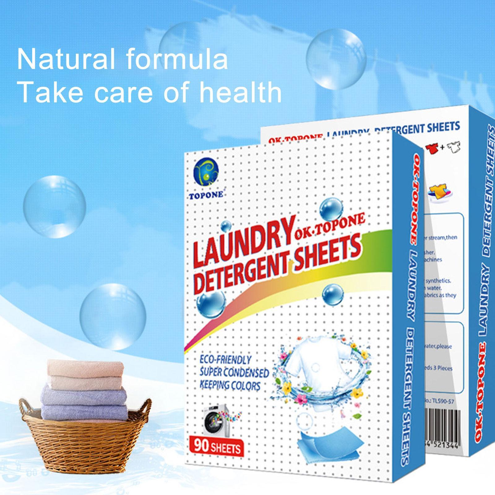 90Pcs Laundry Detergent Sheets Concentrated Detergent Washing Powder ...