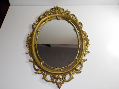 Vintage Large Syroco Ornate Gold Scroll Wall Mirror Hollywood Regency ...