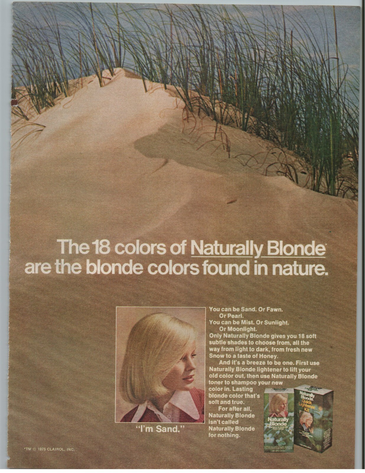 Vintage Clairol Naturally Blonde Hair Color Print Ad 1976 Lightener ...