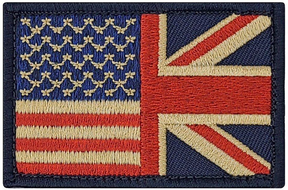 USA UK Flag British American Flag Subdued Morale Patch |2PC HOOK ...