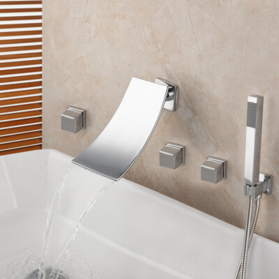 5PCS Bathroom Basin Sink Hand Sprayer Bath Tub Washing Set Faucet Mixer ...