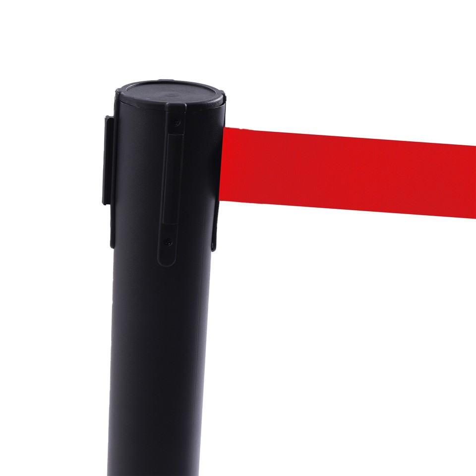 6PCS Black Stanchion Posts Queue Pole Retractable Belts Crowd Control ...