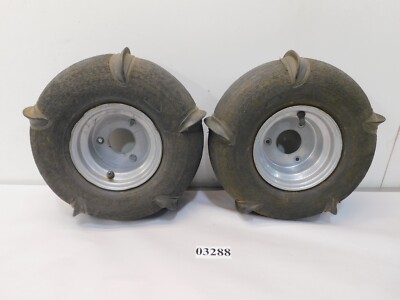 Suzuki LT50 Rear Wheels Rims W/ Skat Trak Paddle Tires 5 Cup | eBay