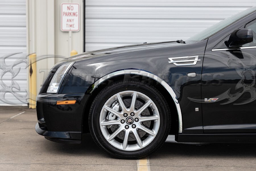 for 2005-2011 Cadillac STS Fender Well Lip Trim Stainless Steel 4Pc 1 3 ...