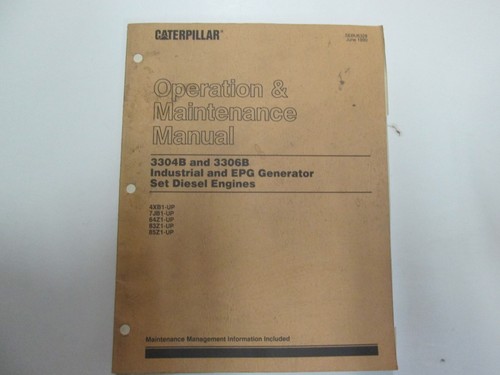 Caterpillar 3304B 3306B Industrial EPG Generator Set Diesel Manual ...