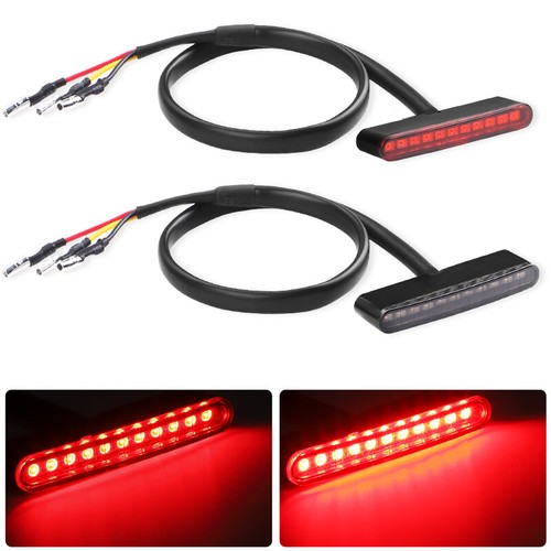 2X 12V 11LED Mini Motorcycle Tail Light Bike Rear Running Stop Brake ...