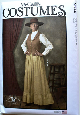 MCCALLS PATTERN 8398 TOP SKIRT 1883 COSTUMES MISSES SIZES 18 20 22 24 ...