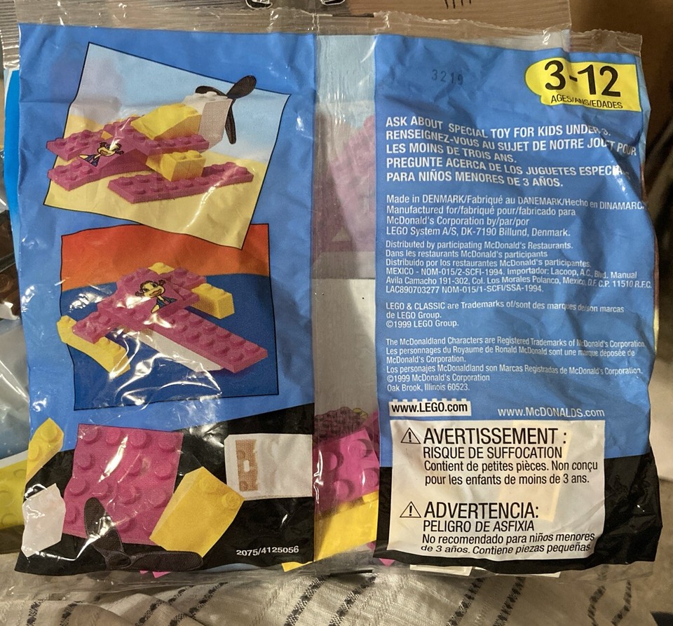 1999 LEGO Classic Ronald McDonald Helicopter Happy Meal Toy Sealed New ...