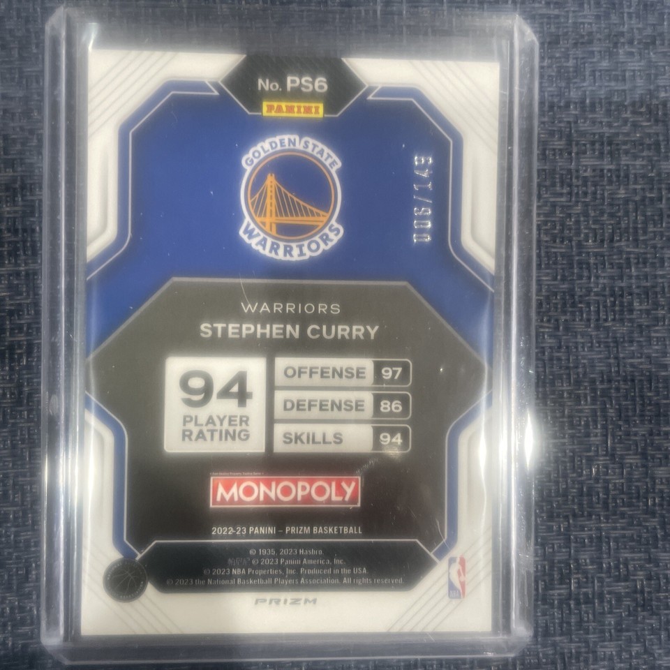 Steph Curry 2022-23 Panini Monopoly Prizm #PS6 Pink Prizm /149 SSP ...