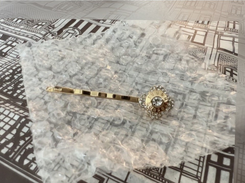 Henri Bendel Hair Pins. Yellow gold color and crystal color stones .😍 ...