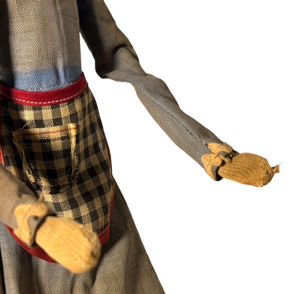 Primitive Cloth Fabric Wired Woman Doll Hand Painted Vintage | eBay