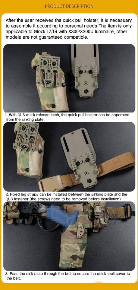 6354DO Tactical Pistol Holster for Glock 17/19 with X300/X300U ...