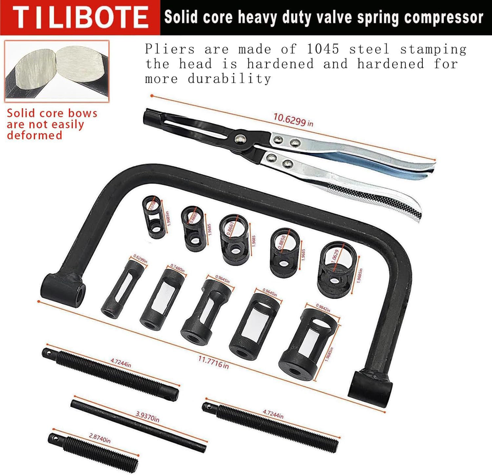 Valve Lapping Tool Valve Spring Compressor,with 11Pcs Compressor Tools ...