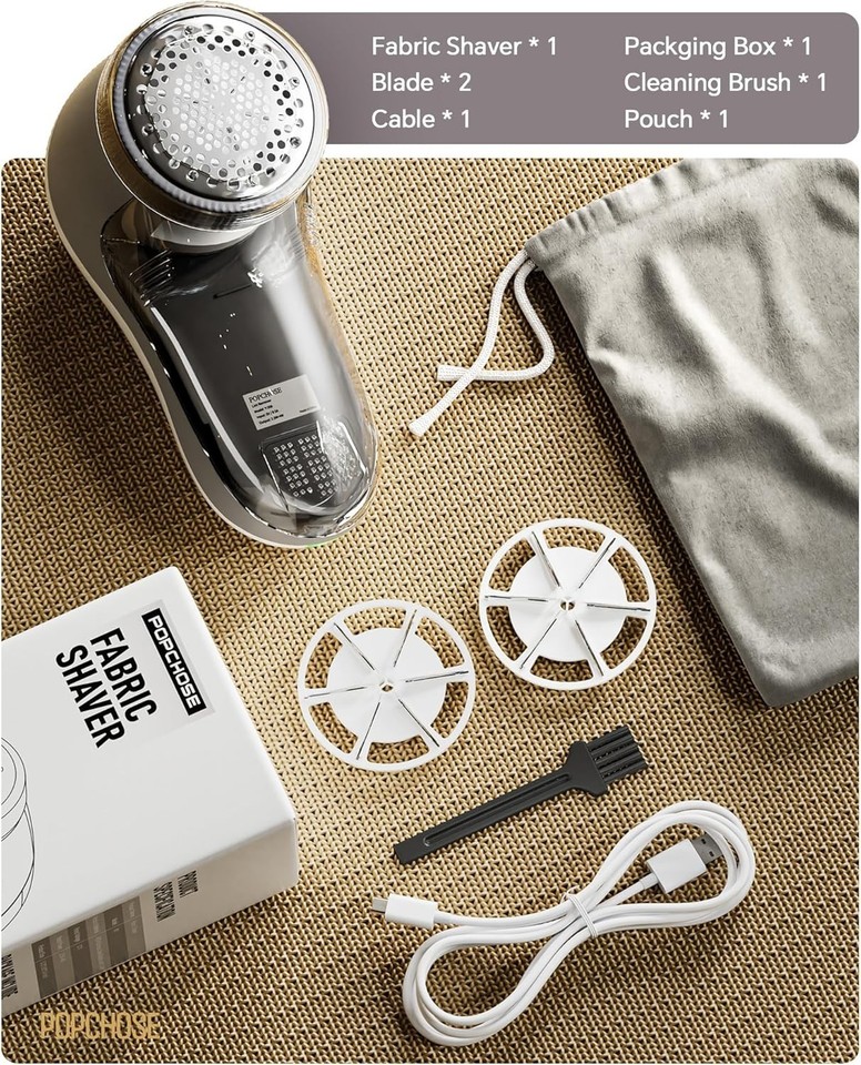 Effortless Lint Removal: Electric Fabric Shaver with USB Charge & 6 ...