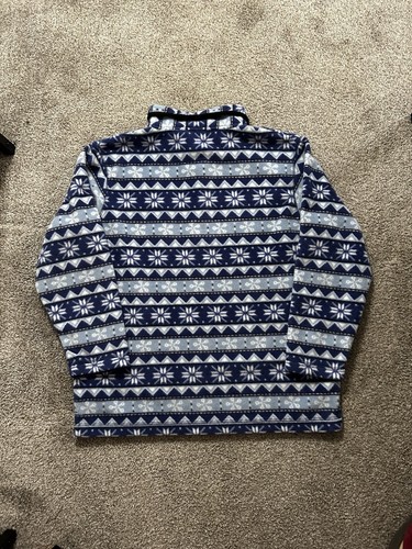 Vtg Winter Pattern Quarter Zip Pullover Fleece Womens Size XL | eBay