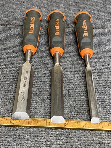 Buck Bros 3 Piece Chisel Set 1/2”, 3/4”, 1” With Soft Comfort Grips ...