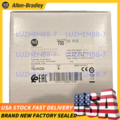 Allen Bradley 700-HN204 Cube Relay Bases 8 Pin Round New Sealed Free ...