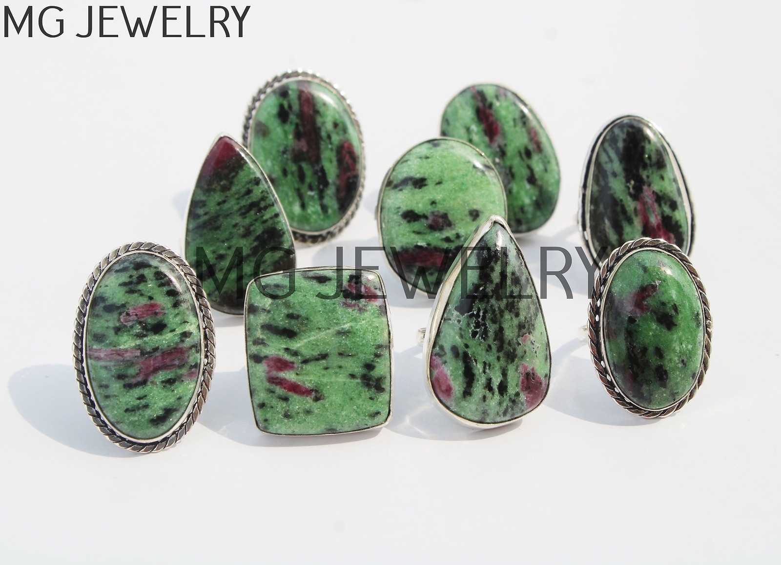 1 Pcs Lot Natural Ruby Zoisite Gemstone 925 Silver Plated Rings MFB776 ...
