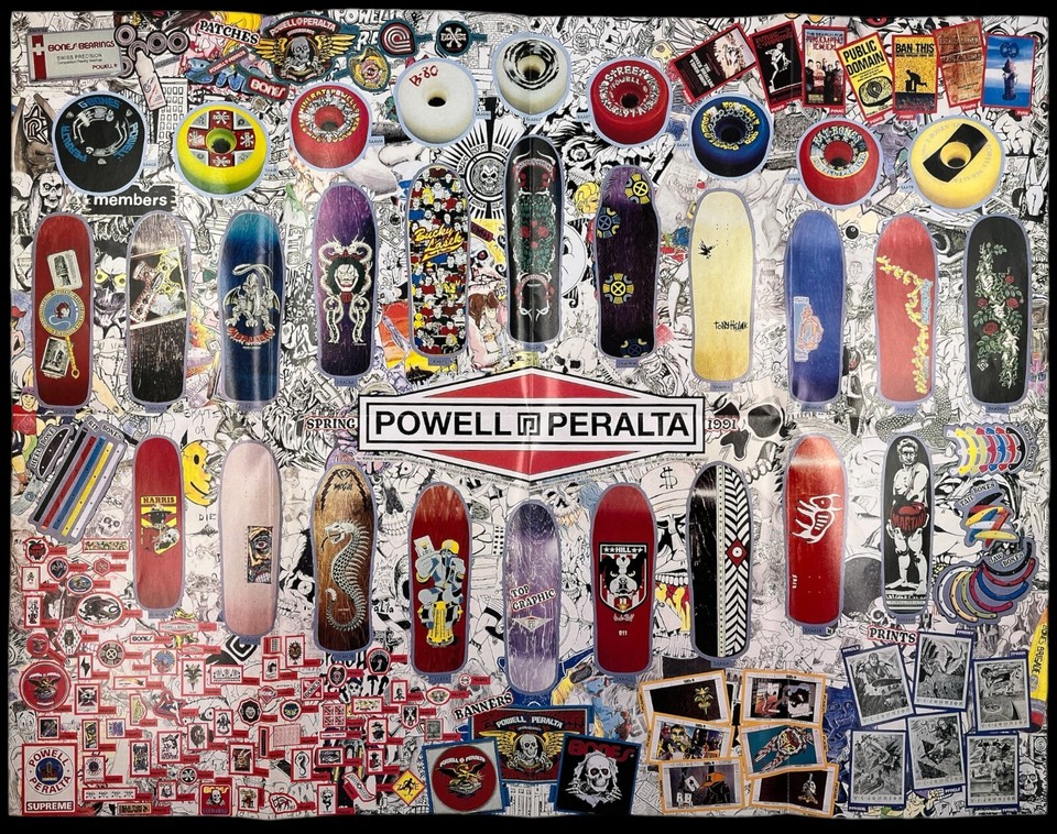 Powell Peralta skateboard Vintage Poster Powell Corp 1991 SIZE 22" 17 ...