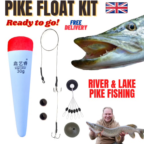 Pike Fishing Float Kit set Including Trace and hooks - READY TO GO ...