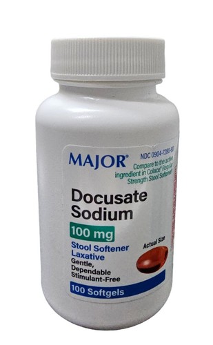 Major Docusate Sodium (Laxative) 100mg Softgels 100ct | eBay