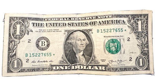 Billete De 1 Dólar Año 2013 Con Estrella Binaria Y Sello Con La Letra B ...