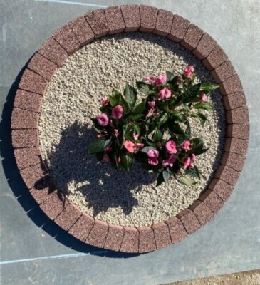 110cm garden circle stone brick tree flower surround grass border ...