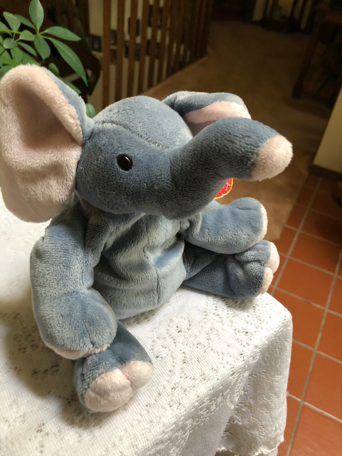 TY Pluffies TY Lux Winks Grey Pink Plush Stuffed Animal Elephant Doll ...