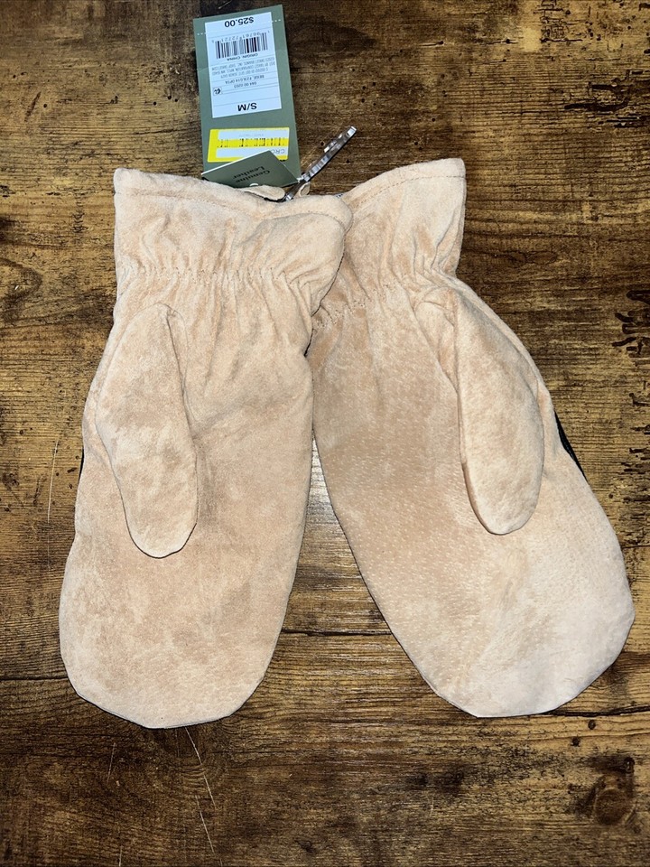 Men's Mixed Leather Dress Pig Suede Mittens - Goodfellow & Co Tan S/M ...