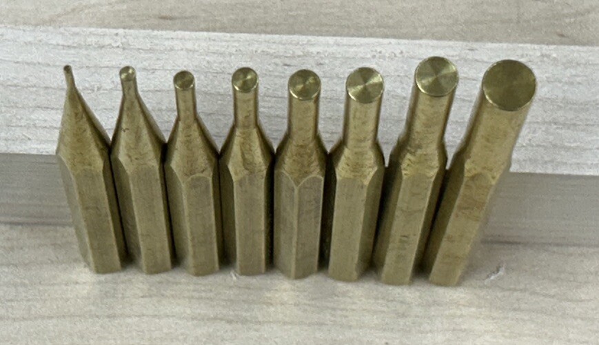 Precision Brass Drive Pin Punches MADE IN USA Hex Punch Set Drift ...