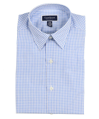 CLUB ROOM Regular Fit Checkered Dress Shirt sz 14 1/2 - Sleeve 32/34 ...