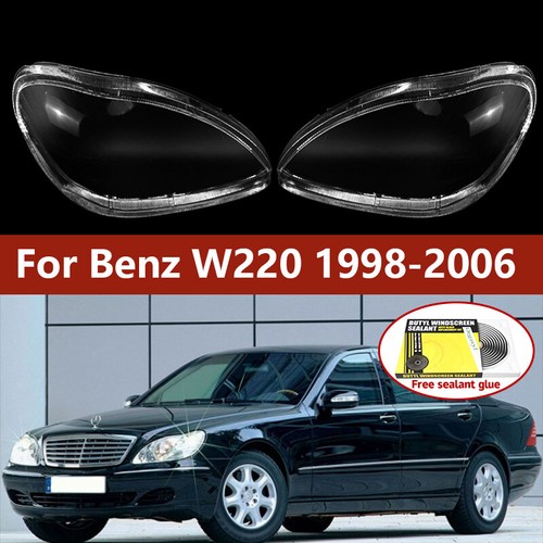 2PCS For Mercedes-Benz W220 1998-2006 Lamp Clear Shell Headlight Lens ...